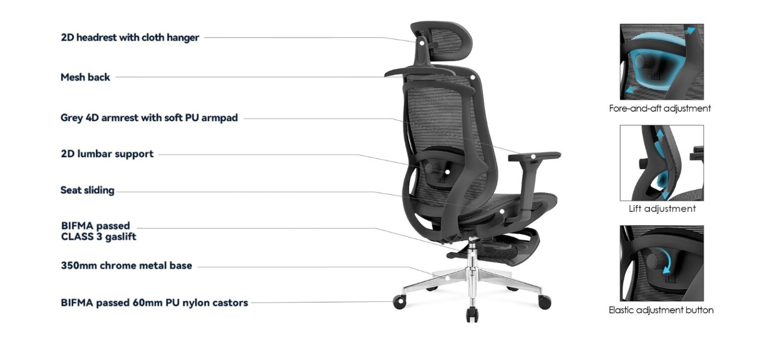Rae Ergo Flex 4D Ergonomic Chair | Mesh Office Chair